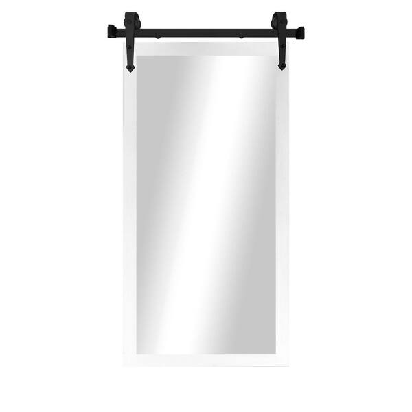 Rayne Mirrors (33 in. W x 66 in. H) White Modern Rustic Vertical Mirror ...