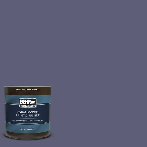 BEHR ULTRA 1 qt. #S560-6 Blue Blood Satin Enamel Exterior Paint ...