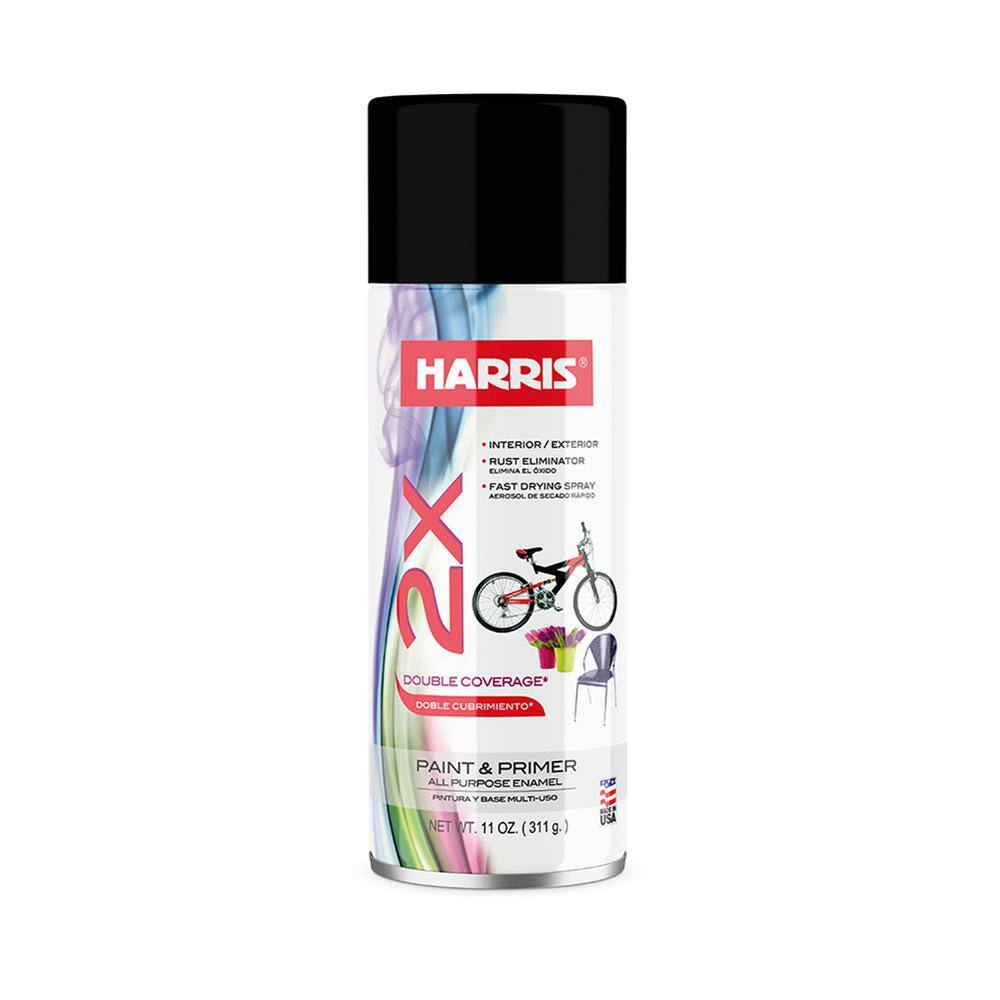 Harris 11 oz. Flat Black Spray Enamel 38113 - The Home Depot