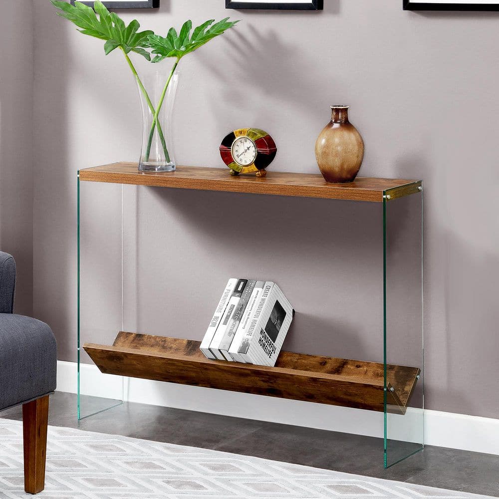 Convenience Concepts SoHo V 42 in. Barnwood 30 in. H Rectangle Particle ...