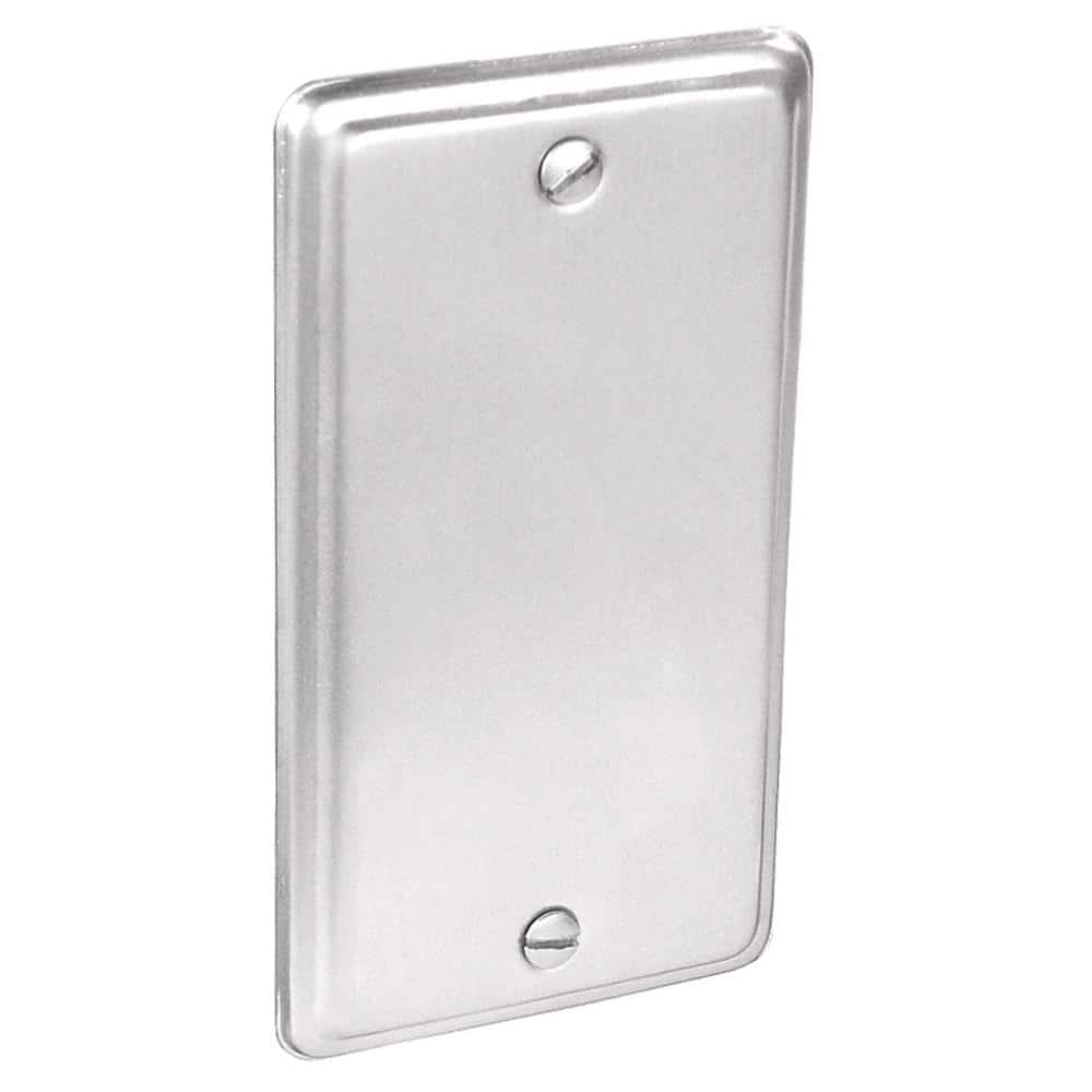 Southwire 4 in. H x 2 in. W Steel Metallic 1-Gang Blank Handy Box Cover ...