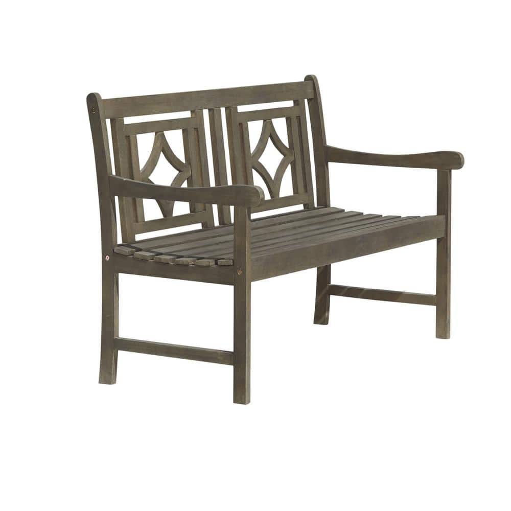 2-Person Outdoor Wood Garden Bench in Teak CX422BH-TK - The Home Depot