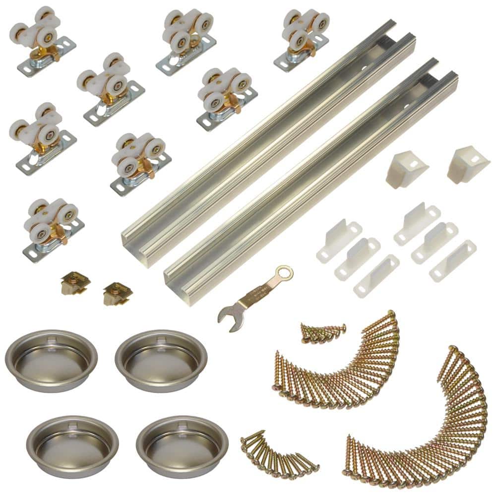 Johnson Hardware 111SD Series 96 in. Track and Hardware Set for 4-Door ...