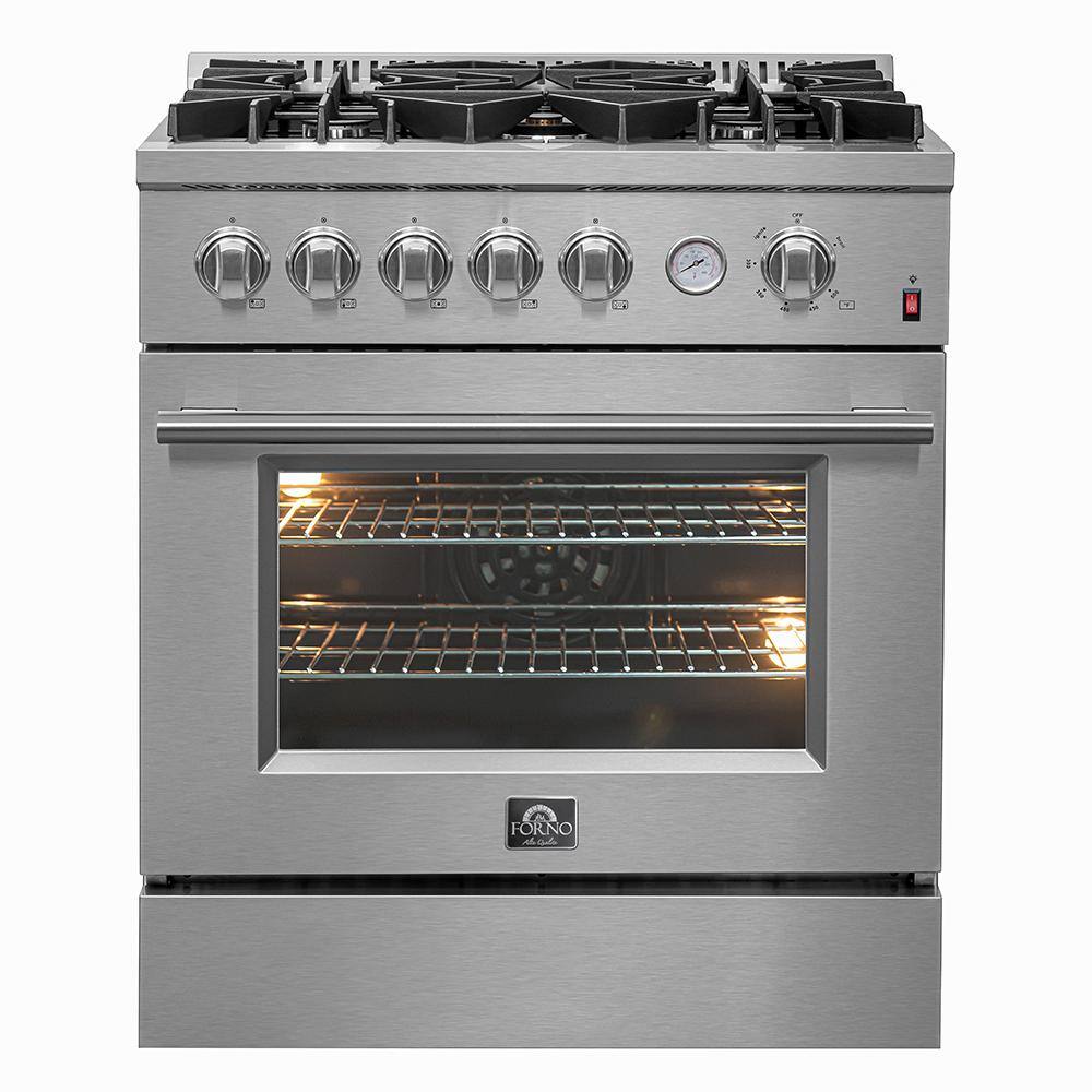 Forno Giovanni 30 in. Gas Range Stainless Steel, 5 Burners 67,000 BTU ...