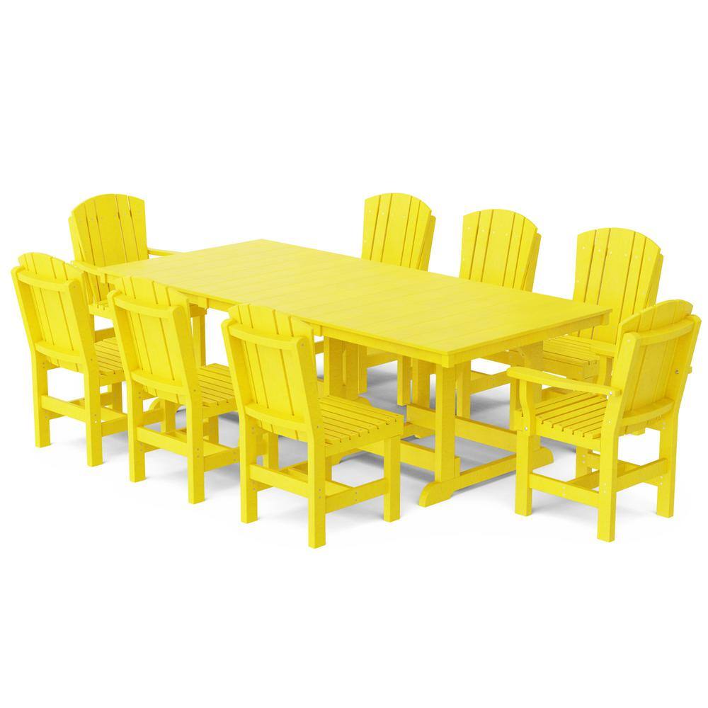 Wildridge Heritage Lemon Yellow 9-Piece Plastic Outdoor Patio Dining ...