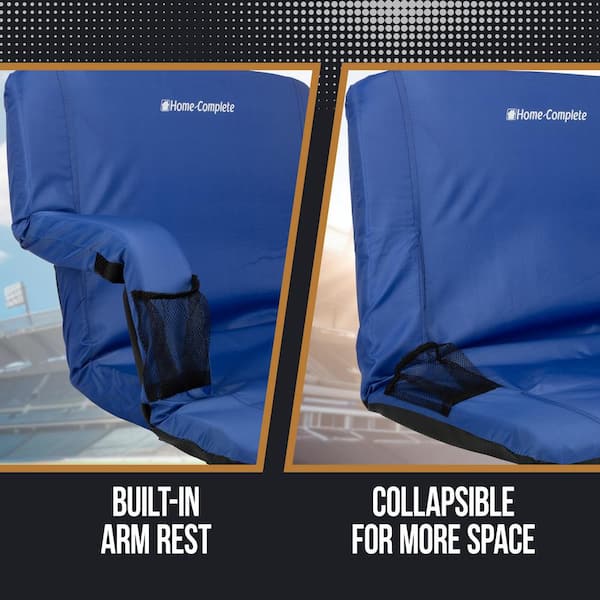 Blue Cushioned Wide Stadium Seat Chair with Carry Straps Blue Cushioned Wide Stadium Seat Chair with Carry Straps