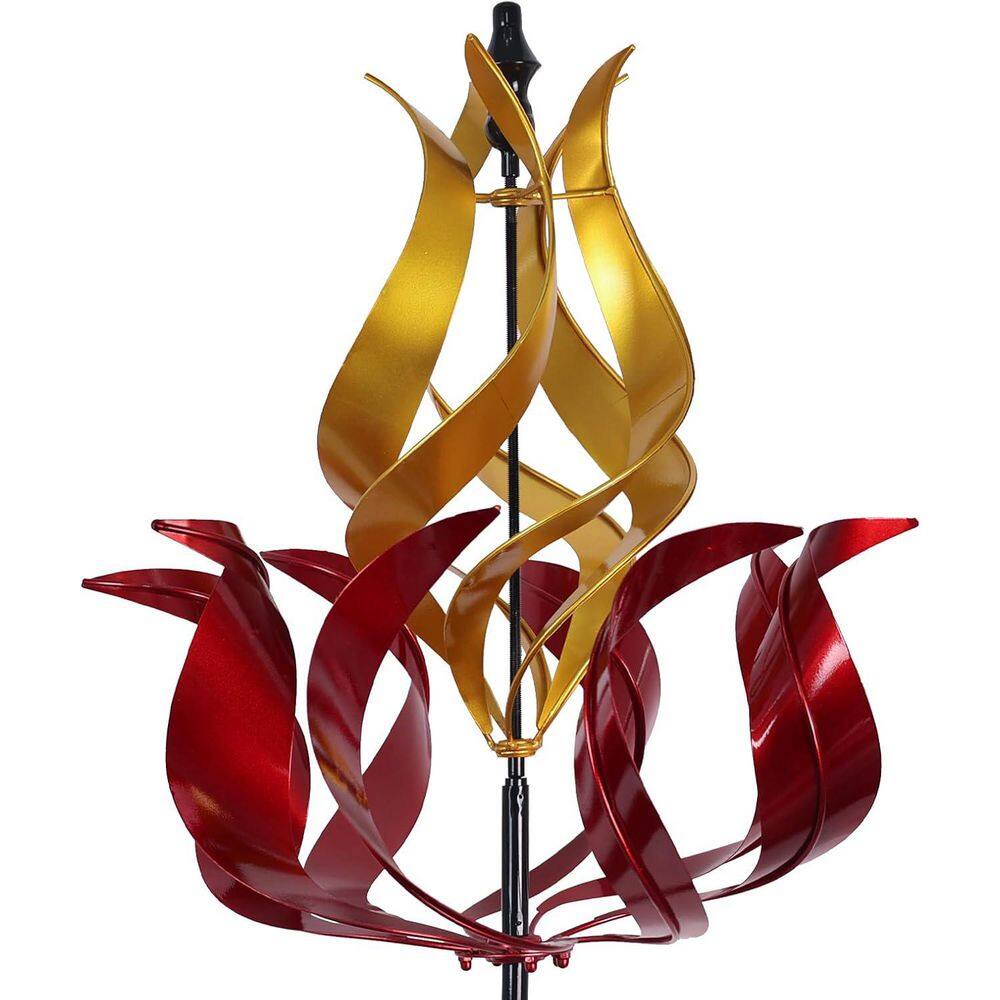 Metal Tulip Wind Spinner with Stake YNLIN235 - The Home Depot