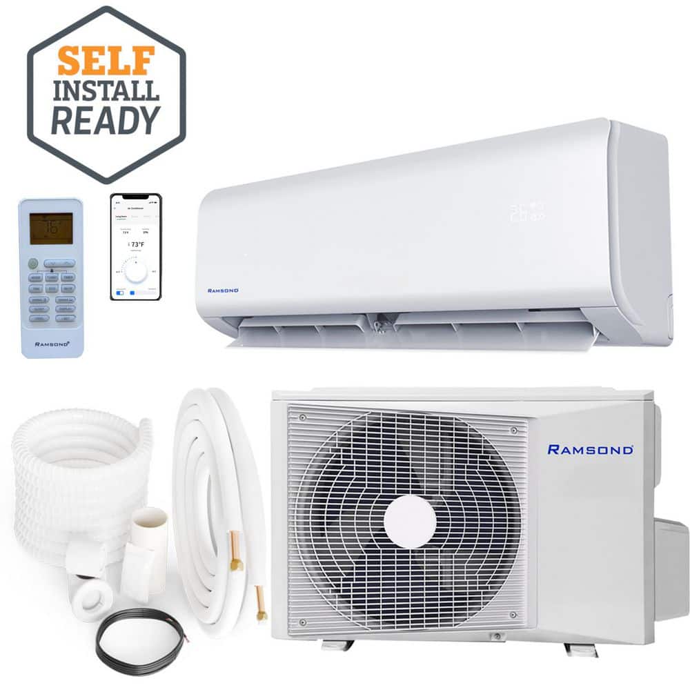 Ramsond 24,000 BTU SEER 17.5+ 2 Ton Wi-Fi Ductless Mini Split Air ...