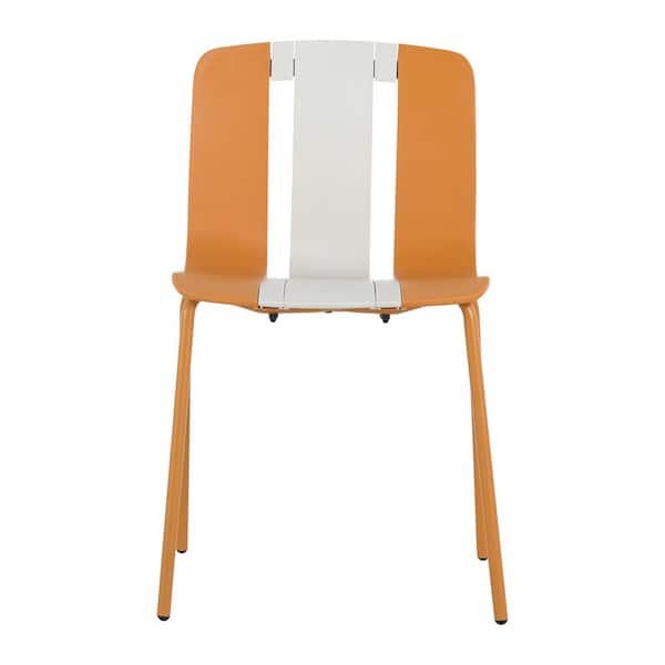 Modern Outdoor Plastic Seat & Sturdy Metal Legs Striped Color Block ...