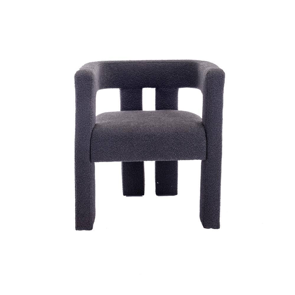 HOMEFUN Morden Charcoal Grey Polyester Fabric Goat Shaped Accent Chair ...