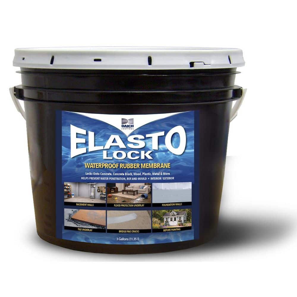 DAICH 3 Gal. Gray Exterior Damp-Proof Rubber Membrane Coating and ...