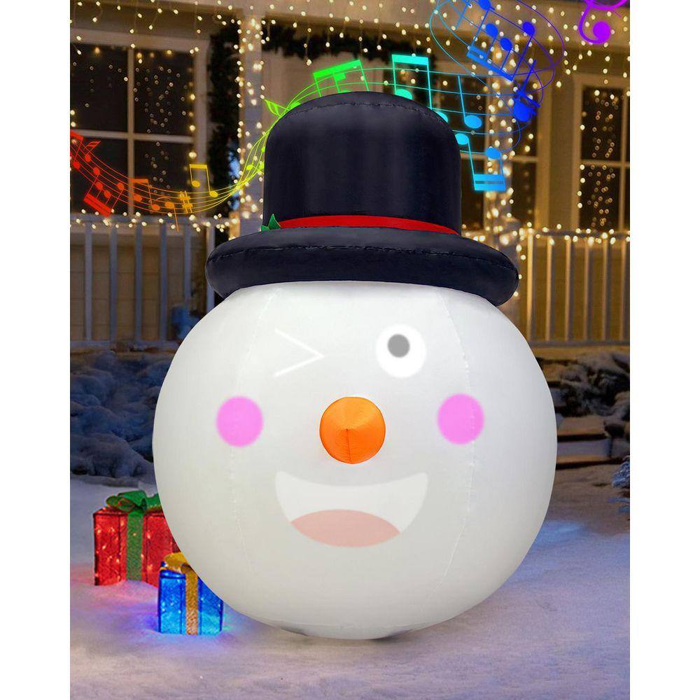 AVATAR CONTROLS 5 ft. x 3 ft. LED Light Inflatable Christmas Snowman ...