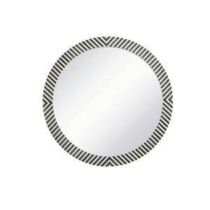Large Round Chevron Contemporary Mirror (42 in. H x 42 in. W ...