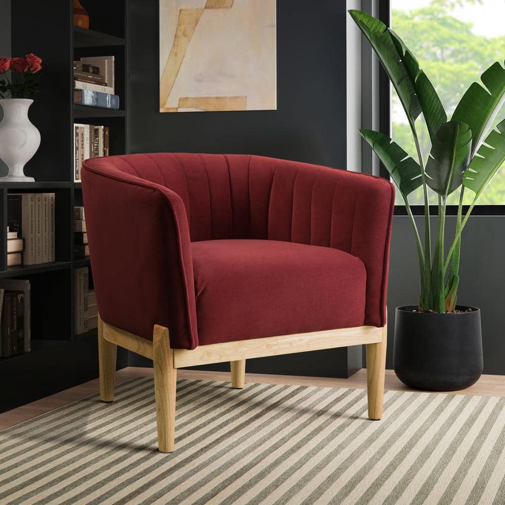 Lifestyle Solutions Franklin Crimson Red Accent Chair with Vertical ...
