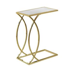 HomeRoots Jasmine 24 in. Gold, Metal, Glass - Accent Table 333077 - The ...