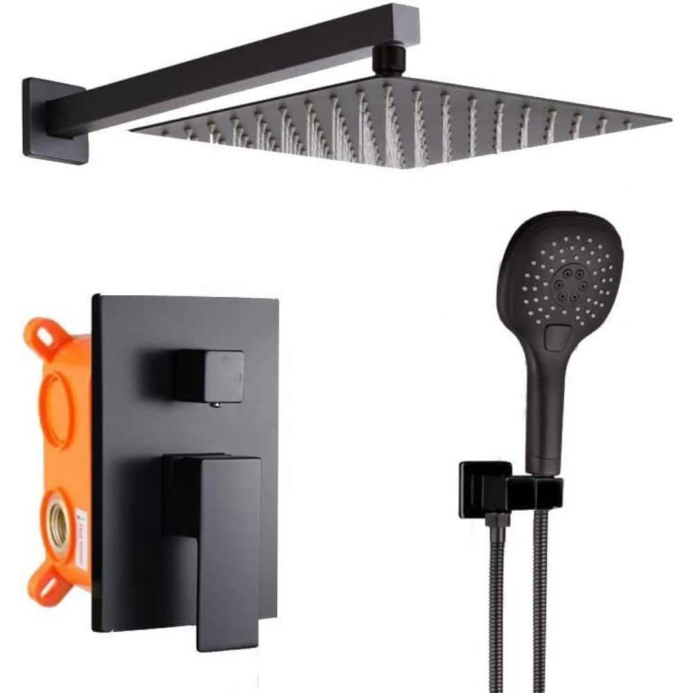 16 GAUGE SINKS Roxy 14.5 in. W 3 Jet Shower Tower in Black 16GS-36158 ...