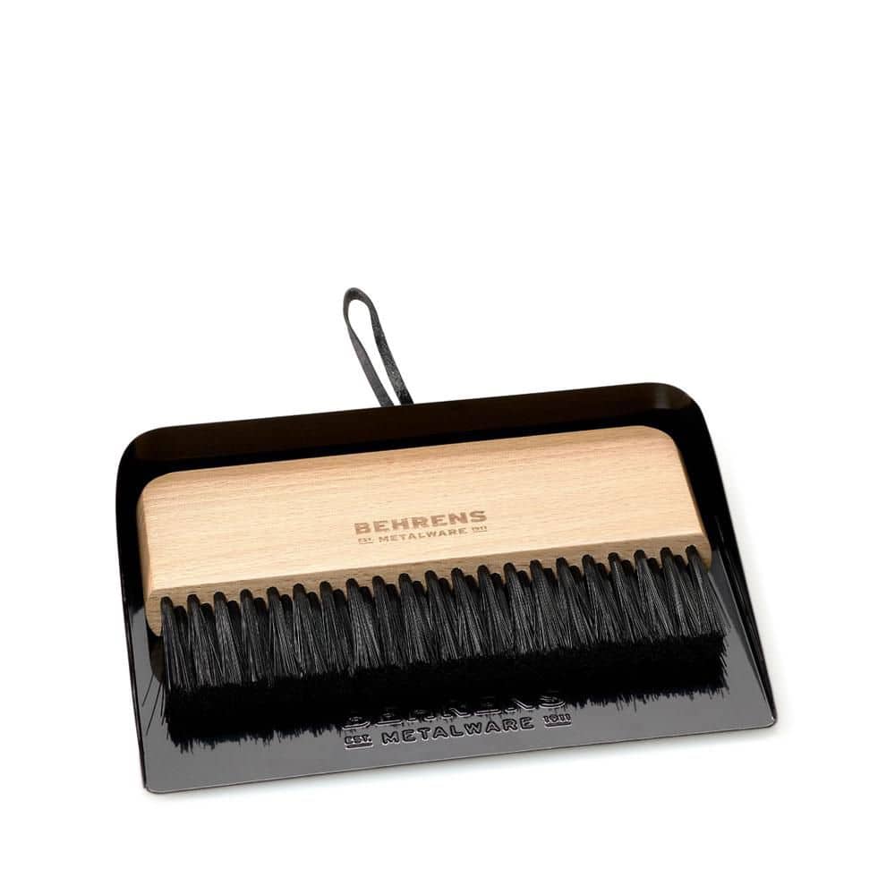 Behrens Galvanized Steel Dustpan and Brush Set in Black - Cleaning ...
