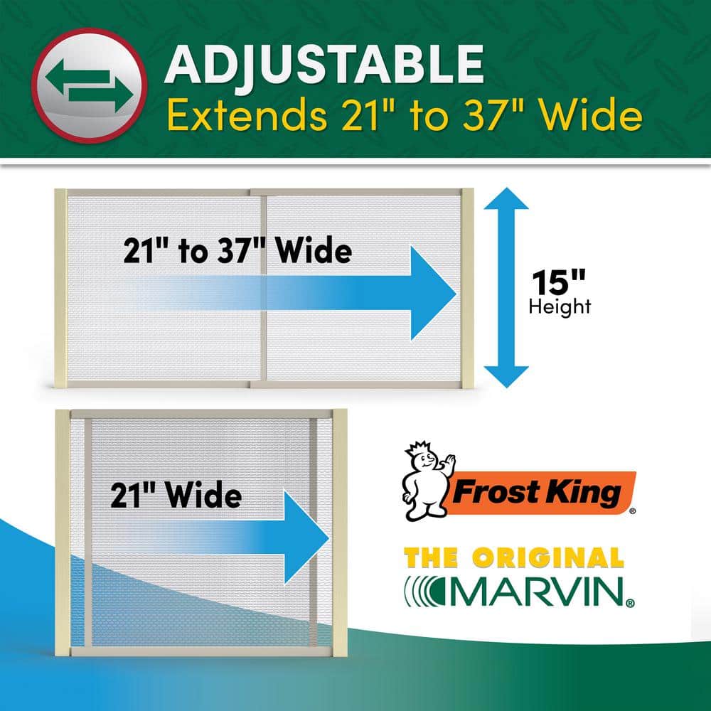 W B Marvin 21 - 37 in. W x 15 in. H Clear Wood Frame Adjustable Window ...