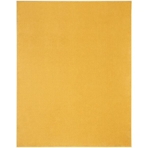 Nourison Essentials 10 ft. x 14 ft. Yellow Solid Contemporary Indoor ...