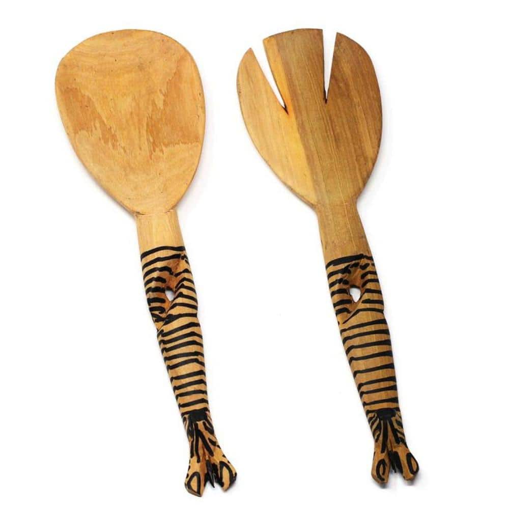 Global Crafts Twisted Handles African Zebra Serving Set KWF009TZ_ZBRA ...