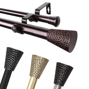 Rod Desyne 120 in. - 170 in. Telescoping 1 in. Double Curtain Rod Kit ...