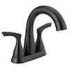 Delta Broadmoor 4 in. Centerset Double Handle Pull-Down Spout Bathroom Faucet in Matte Black ...