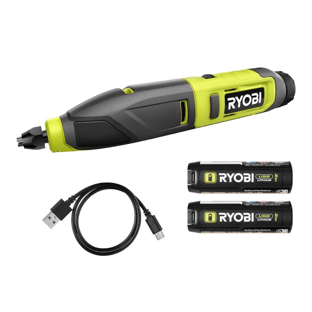 RYOBI USB Lithium Power Carver Kit with USB Lithium 2.0 Ah Lithium ...