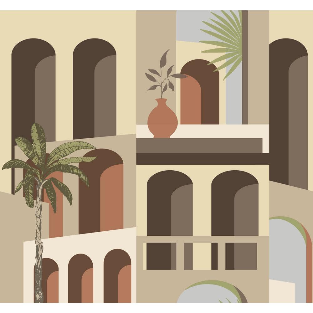 York Wallcoverings 324 in. x 27 in. Brown Monte Vista Wallpaper Roll ...