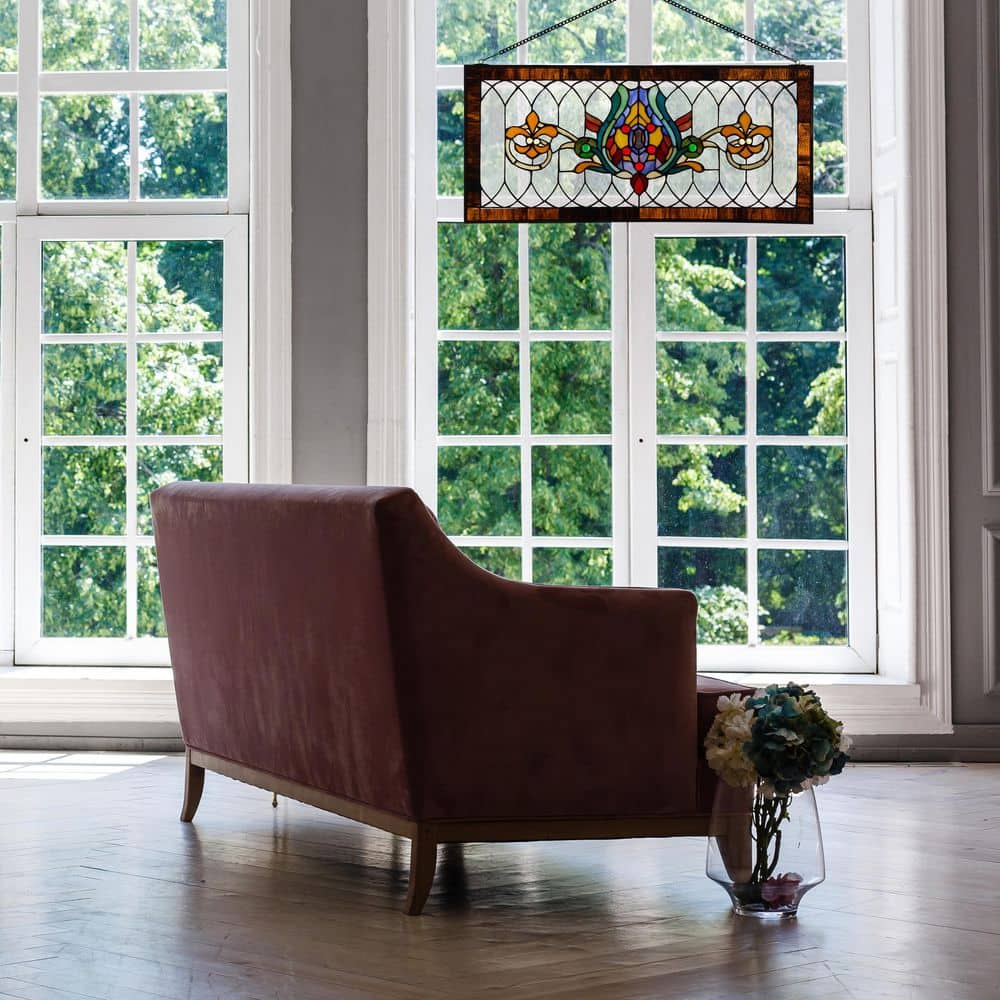 River of Goods Fleur De Lis Stained Glass Pub Window Panel 19248 - The ...