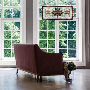 River of Goods Blue Fleur De Lis Stained Glass Pub Window Panel 19826 ...