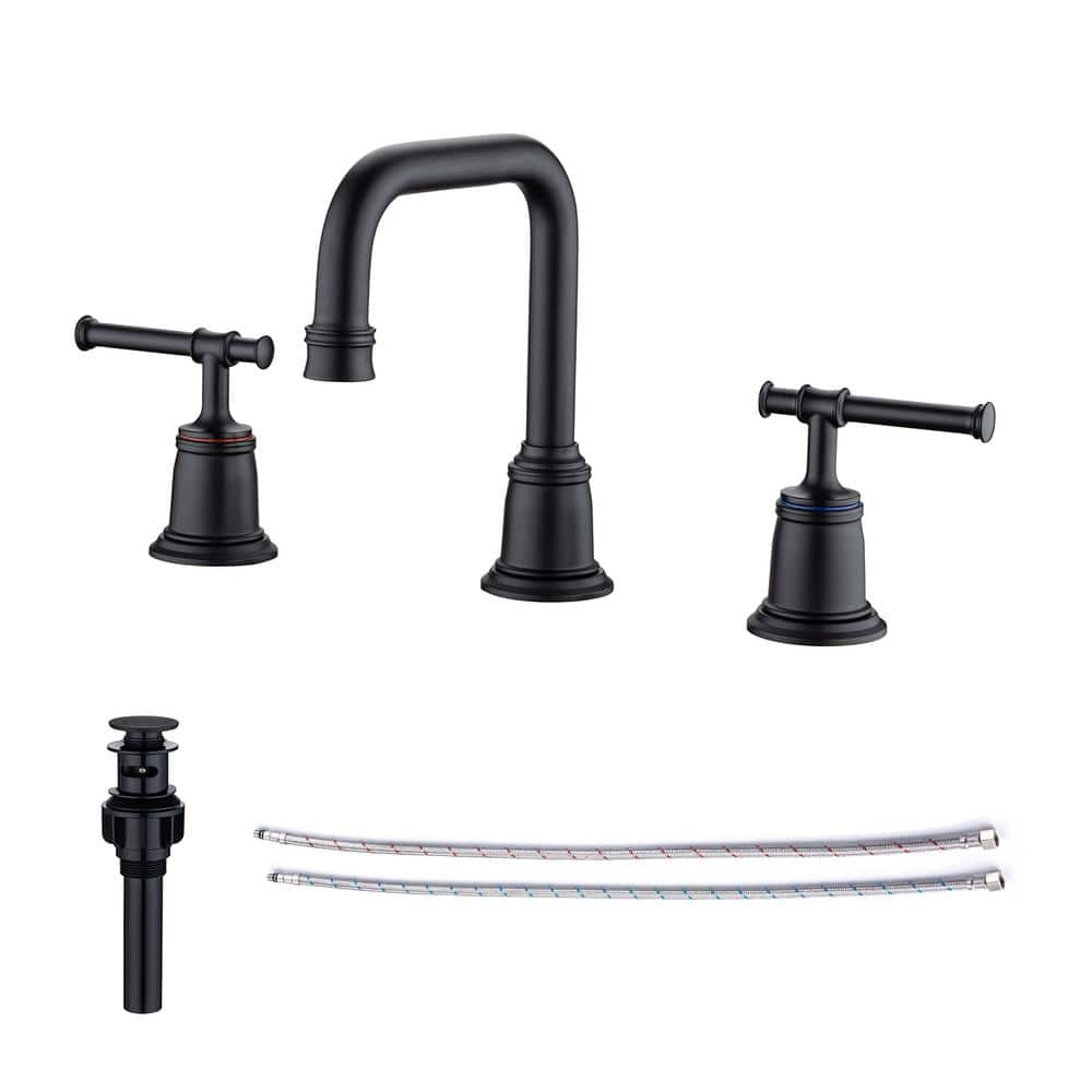 RAINLEX 8 in. Widespread Double Handle Bathroom Faucet with Drain ...