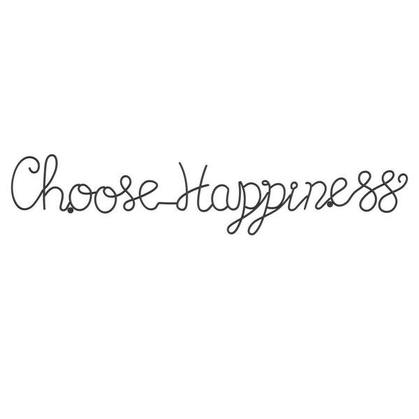 Lavish Home "Choose Happiness" Metal Cutout Sign HW0200039 - The Home Depot