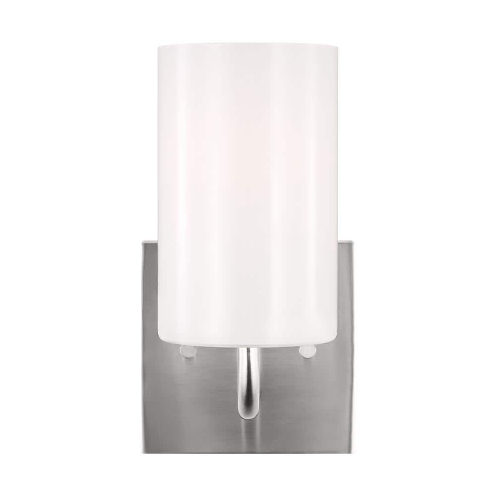 Generation Lighting Rhett 5 in. 1-Light Brushed Steel Small Vanity ...
