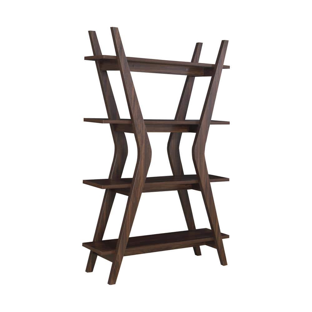 Coaster Home Furnishings 70.75 in. Dark Walnut Wood 4-Shelf Accent ...