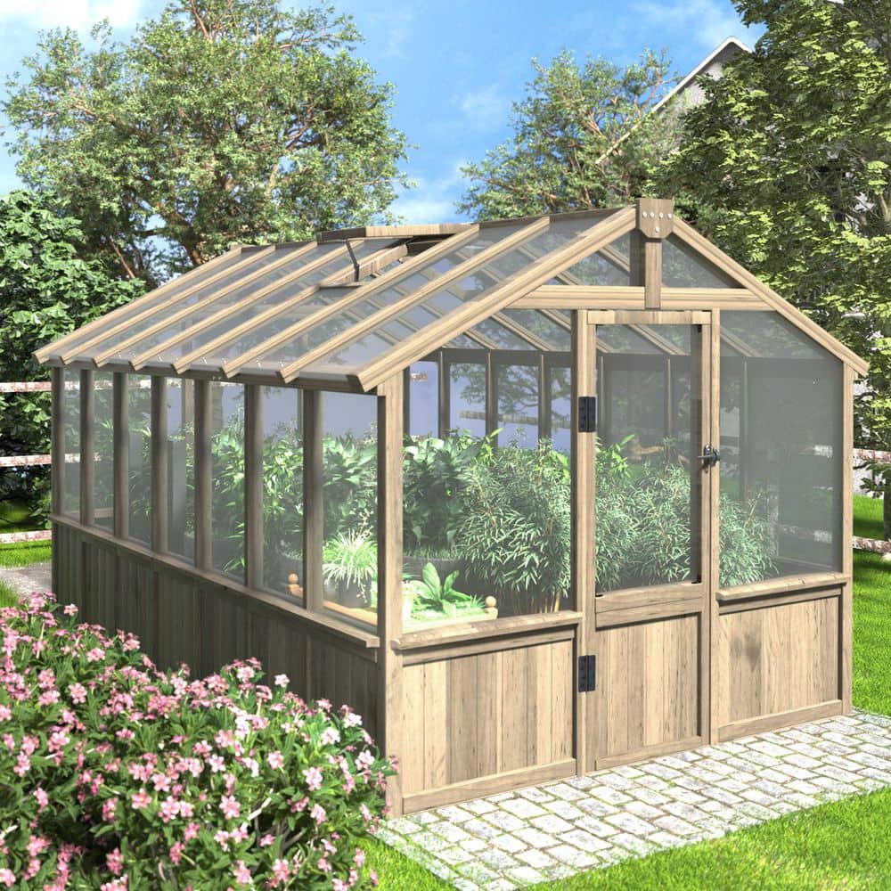 Reviews for VEIKOUS 8 ft. W x 14 ft. D Cedar Wood Plant Greenhouse for ...