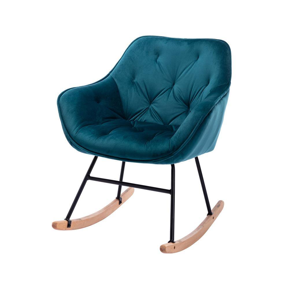 Teal Velvet Rocking Chair LC-952510 - The Home Depot