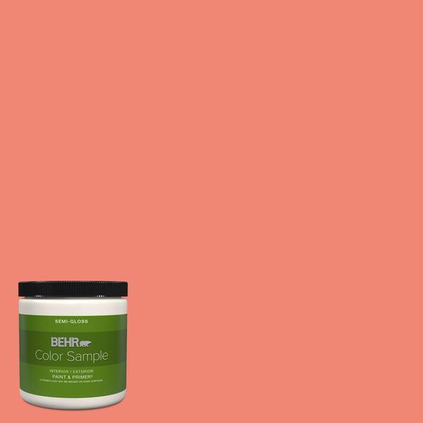 BEHR PREMIUM PLUS 8 oz. #T16-07 Coralette Semi-Gloss Interior/Exterior ...