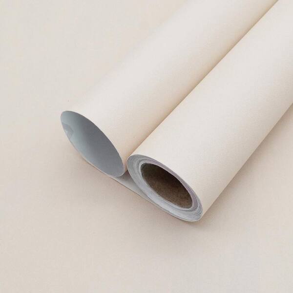 Beige Matte Solid Color Contact Paper Peel and Stick Wallpaper Roll Set ...