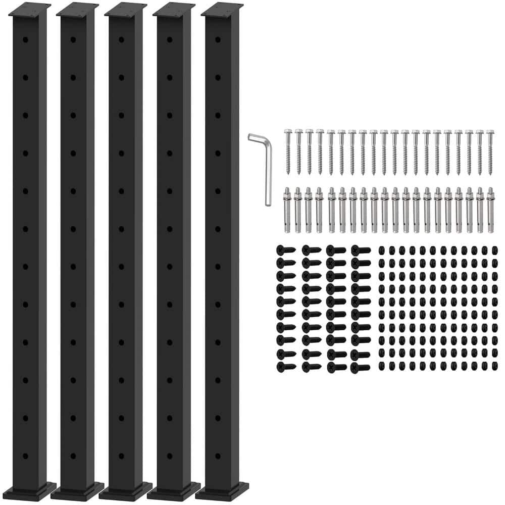 Afoxsos Stainless Steel 42 in. Cable Railing Line Post with Cable ...