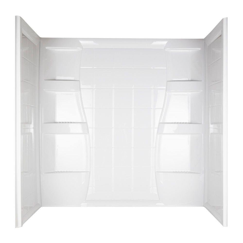 Firenze 32 in. W x 61.5 in. H x 60 in. D 3-Piece Direct-to-Stud Alcove ...