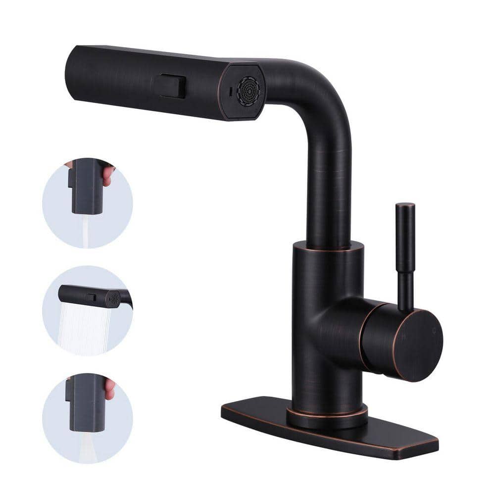 ALEASHA Modern Single Handle Bar Faucet Deckplate Included with Pull ...