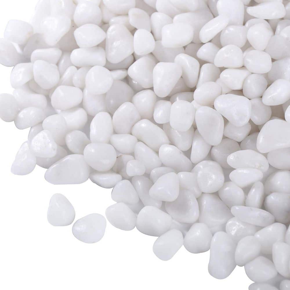 OGETFUUR 3/8 in. Small White Pebbles with Polished for Plants, Vase ...