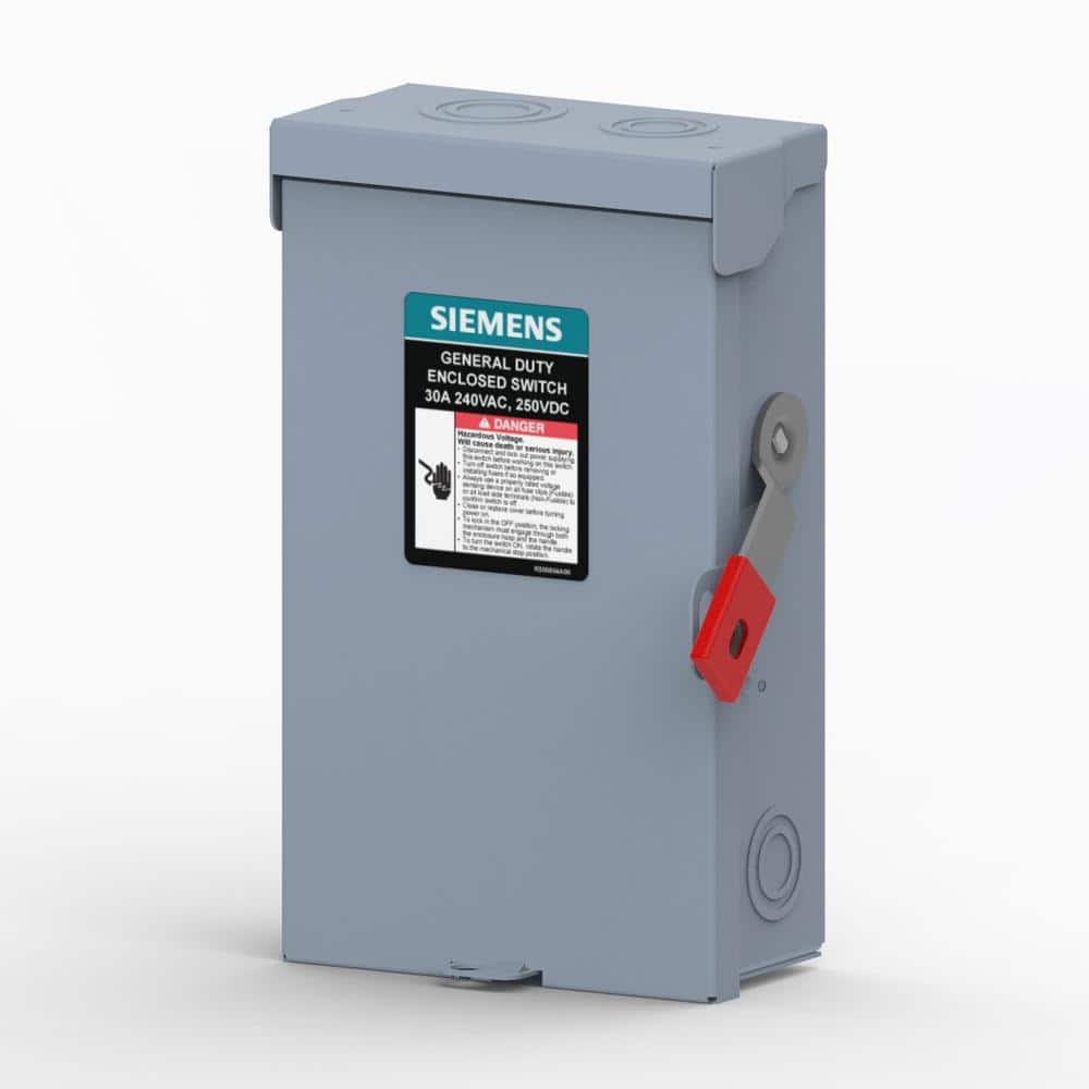 Siemens General Duty 30 Amp 3-Pole 240-Volt Non-Fusible Indoor Max ...