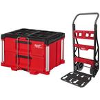 Milwaukee PACKOUT 20 in. 2-Wheel Utility Cart with 2-Drawer Tool Box 48 ...