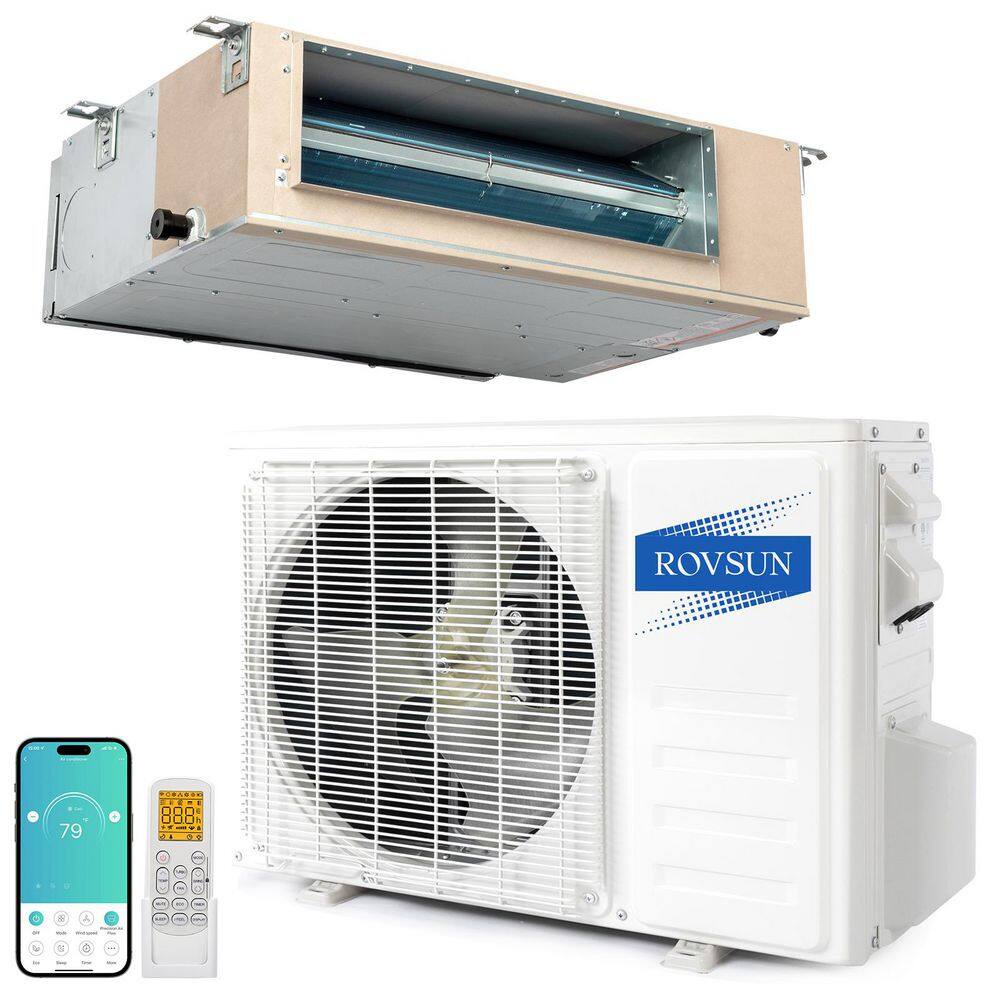 ROVSUN 24 SEER2 9,500 BTU WIFI Ducted Mini Split Air Conditioner with ...