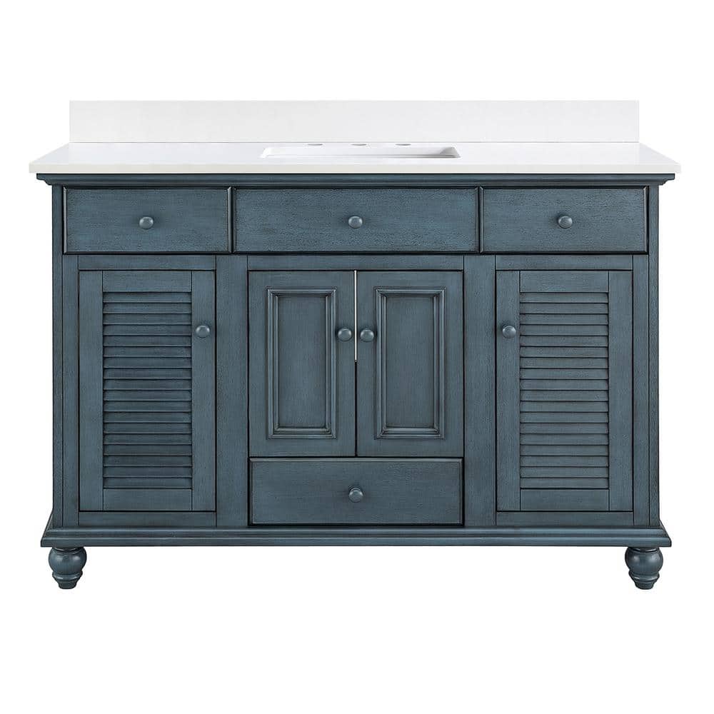 Home Decorators Collection Cottage 49 in. Single Sink Harbor Blue Bath ...