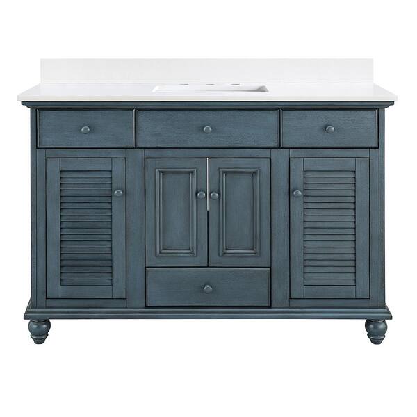 Home Decorators Collection Cottage 49 in. Single Sink Harbor Blue Bath ...