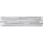 EMSER TILE Zen Calm 5.91 in. x 23.54 in. x 6mm Glass Mesh-Mounted ...
