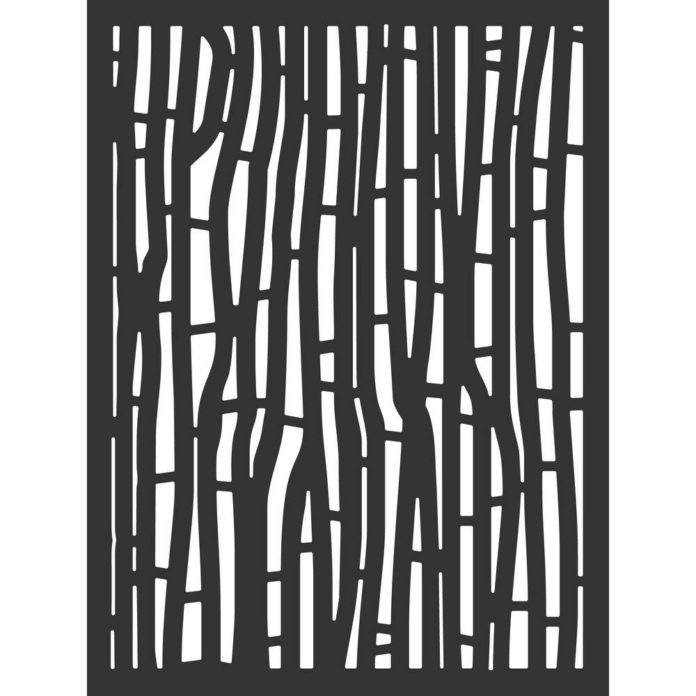OUTDECO 4 ft. x 3 ft. Black Hana Hardwood Composite Decorative Wall ...