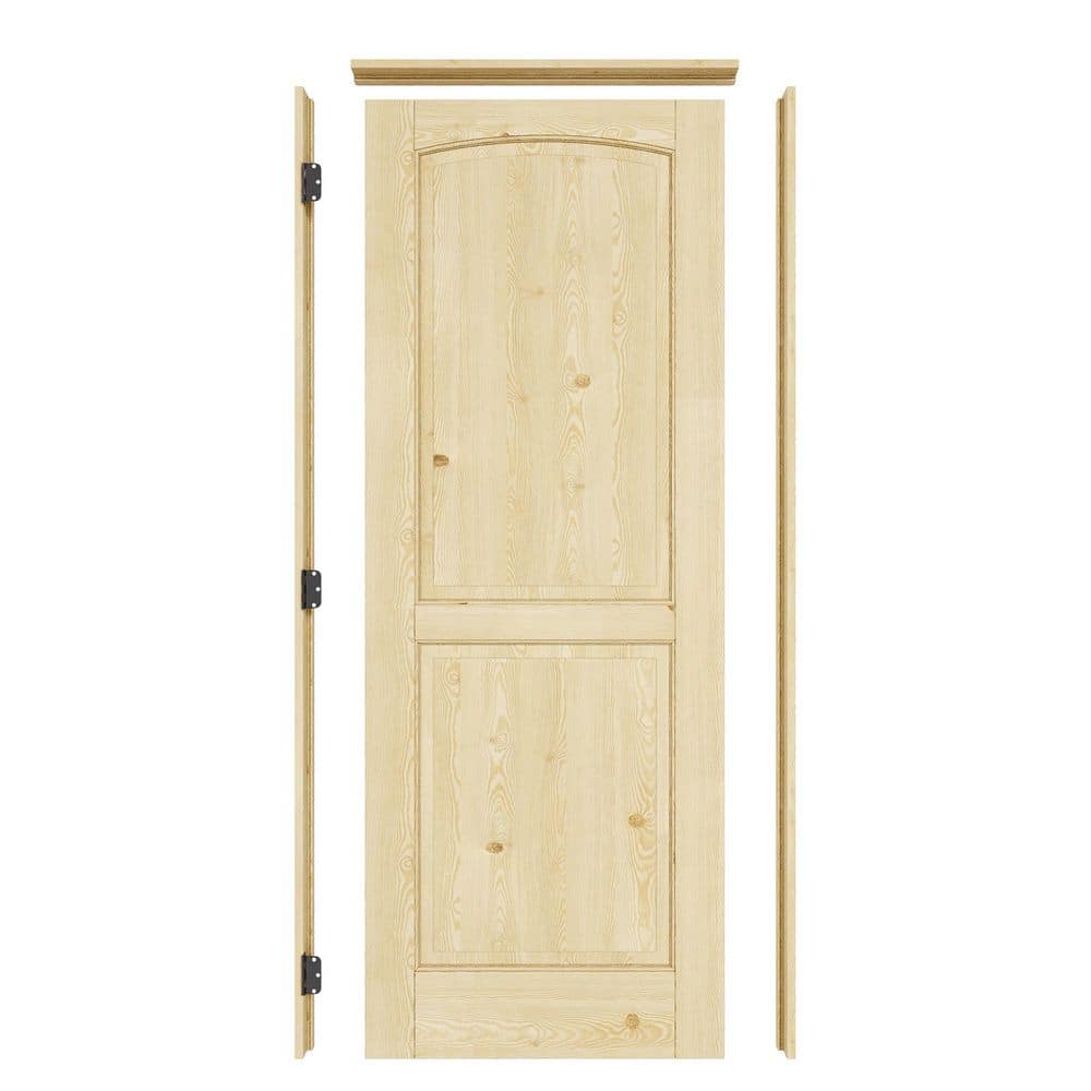 ARK DESIGN 32 in. x 80 in. Right 2-Panel Solid Core Unfinished Pine ...